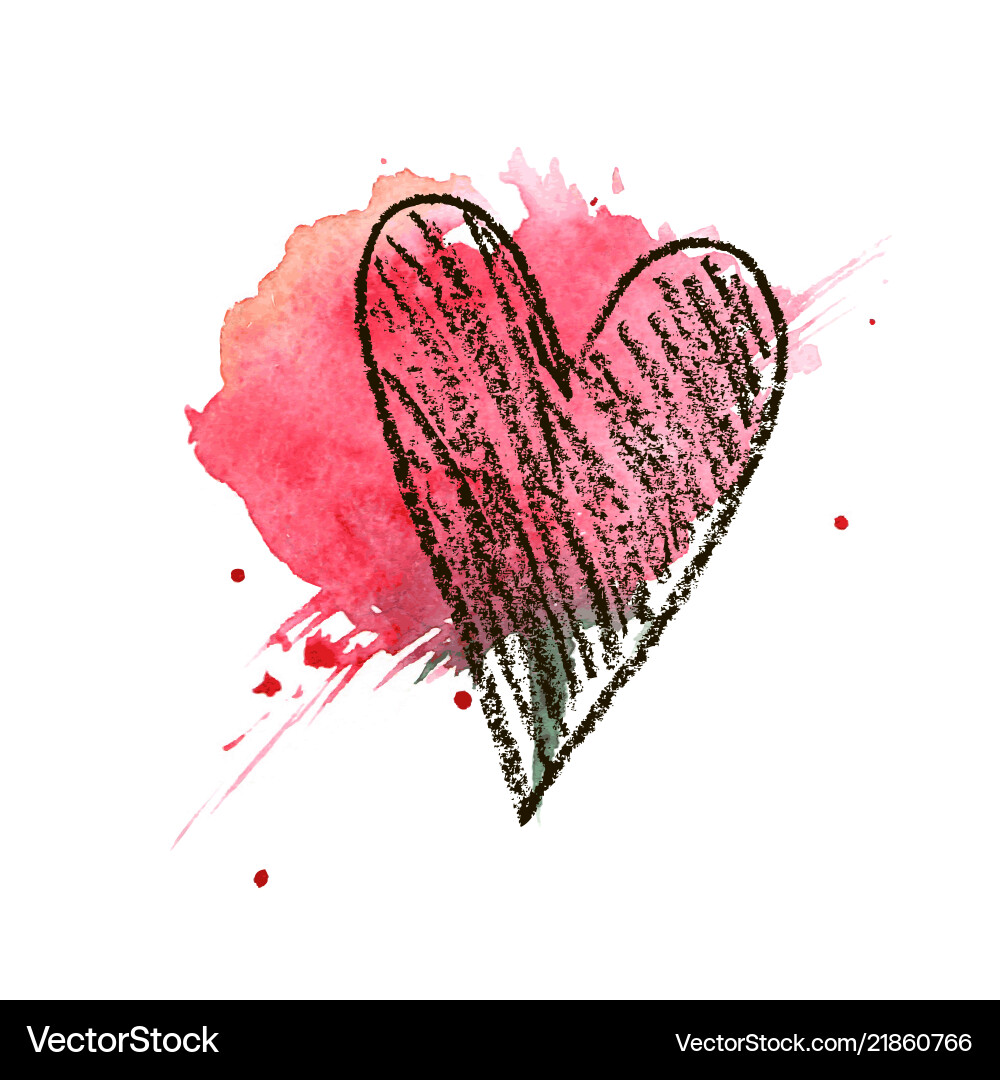 Heart hand drawn valentines day Royalty Free Vector Image