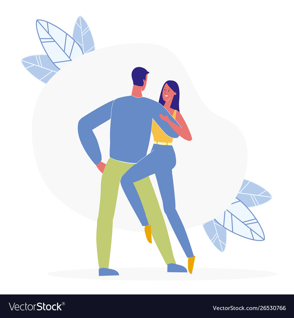 Pair dancing together flat Royalty Free Vector Image