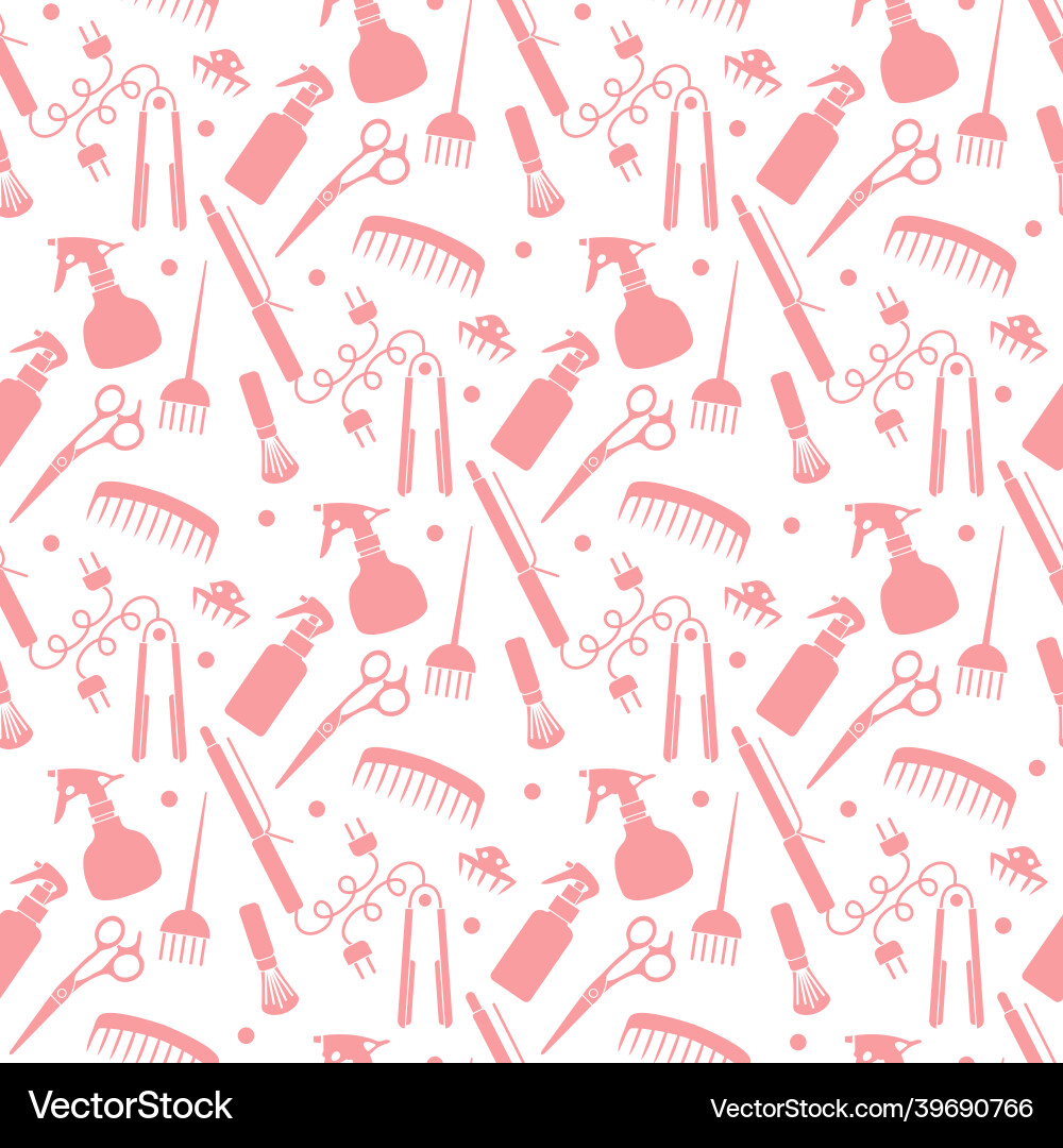 Pattern barber beauty hairdressing salon Vector Image