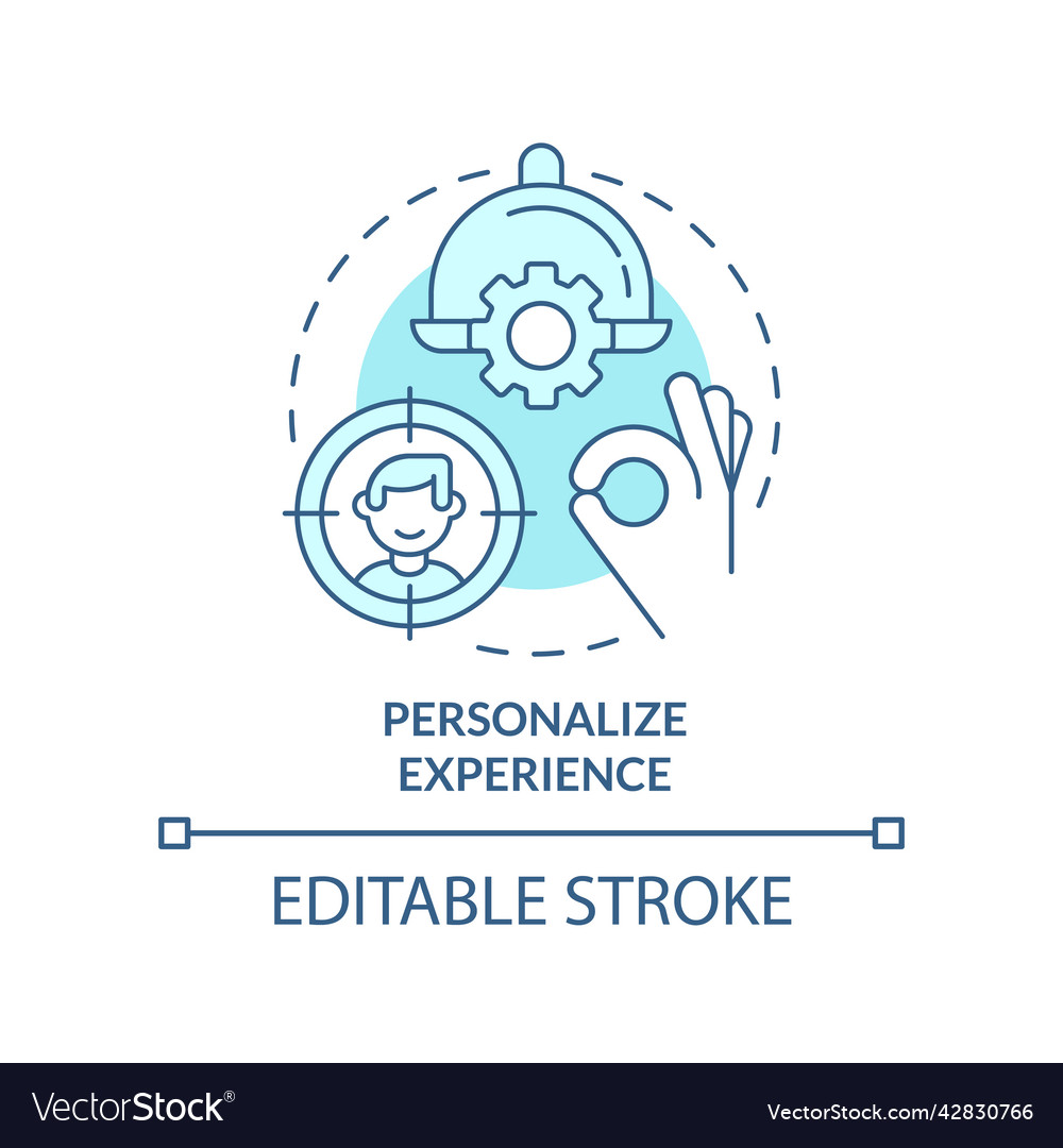 Personalize experience turquoise concept icon Vector Image Personalize experience turquoise concept icon Vector Image