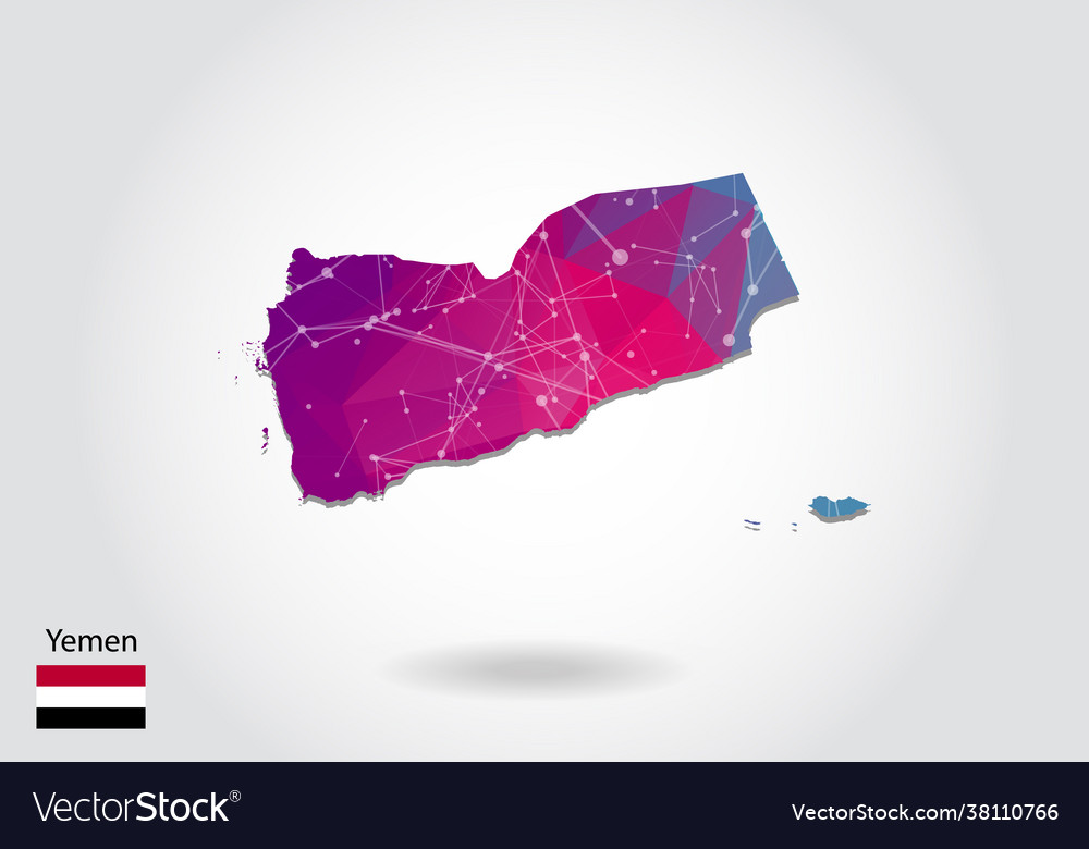 Polygonal yemen map low poly design made Vector Image