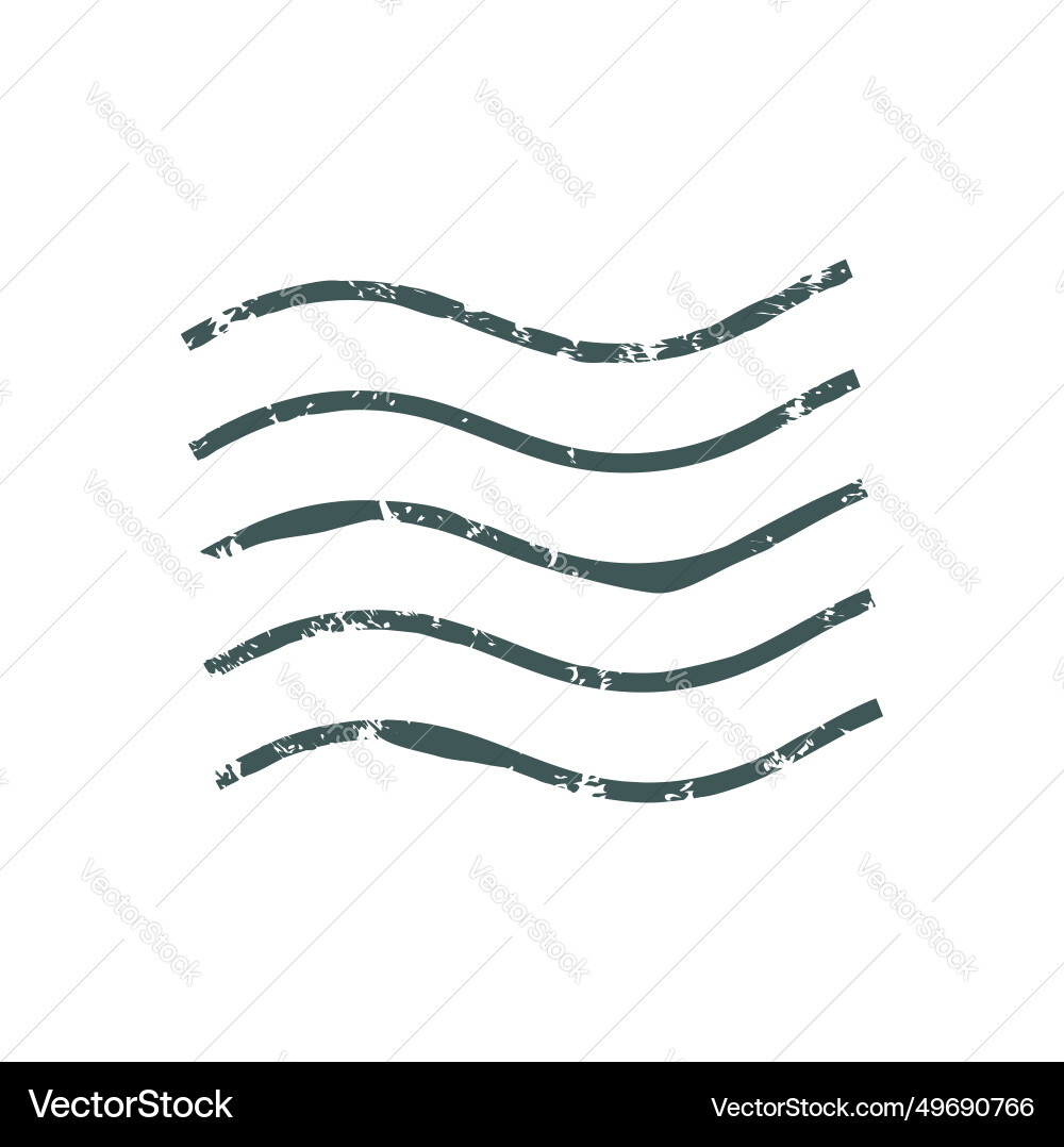 Postage and postal stamp wavy lines sketch mark Vector Image