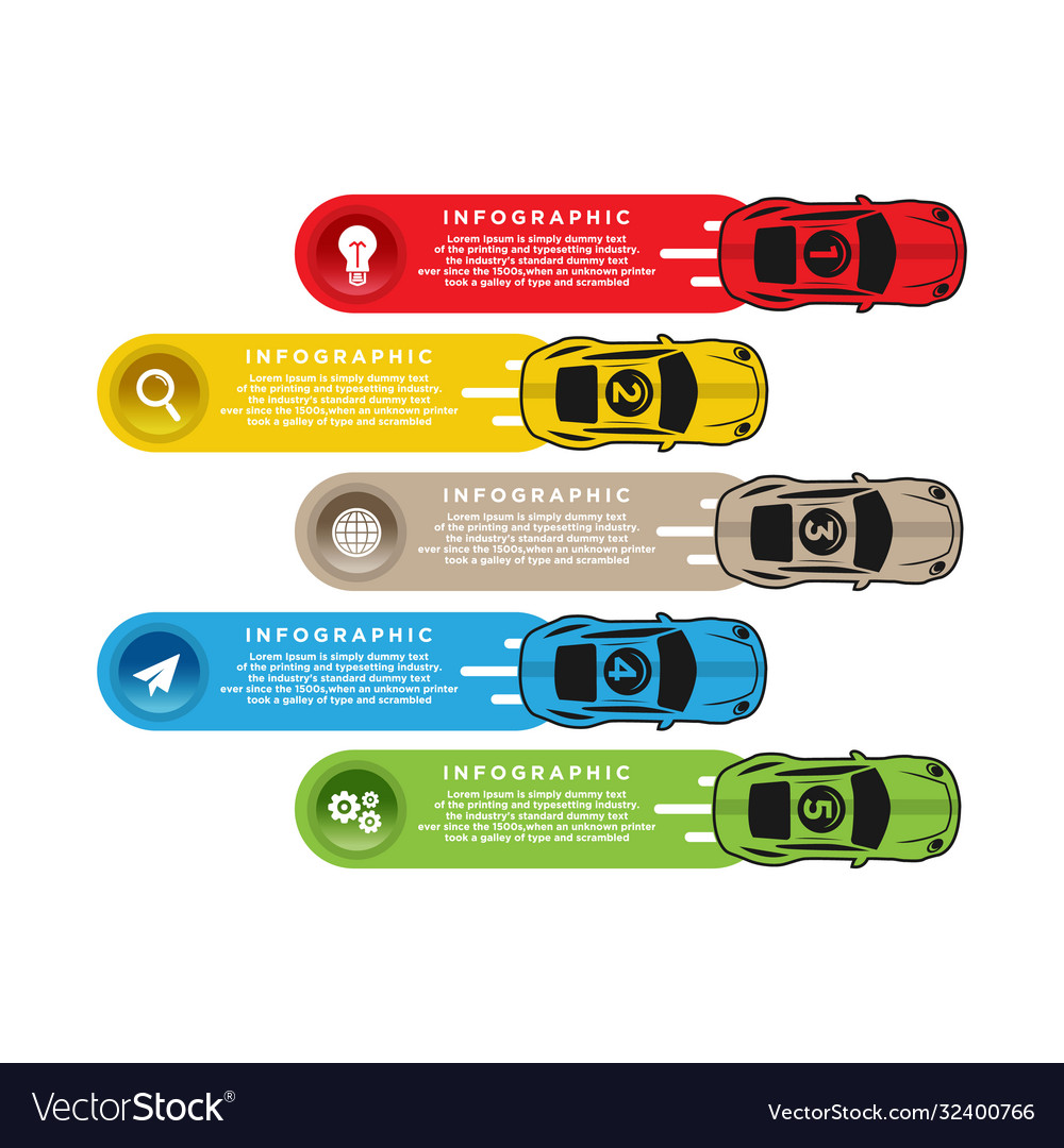 Race car infographics business infographic Vector Image
