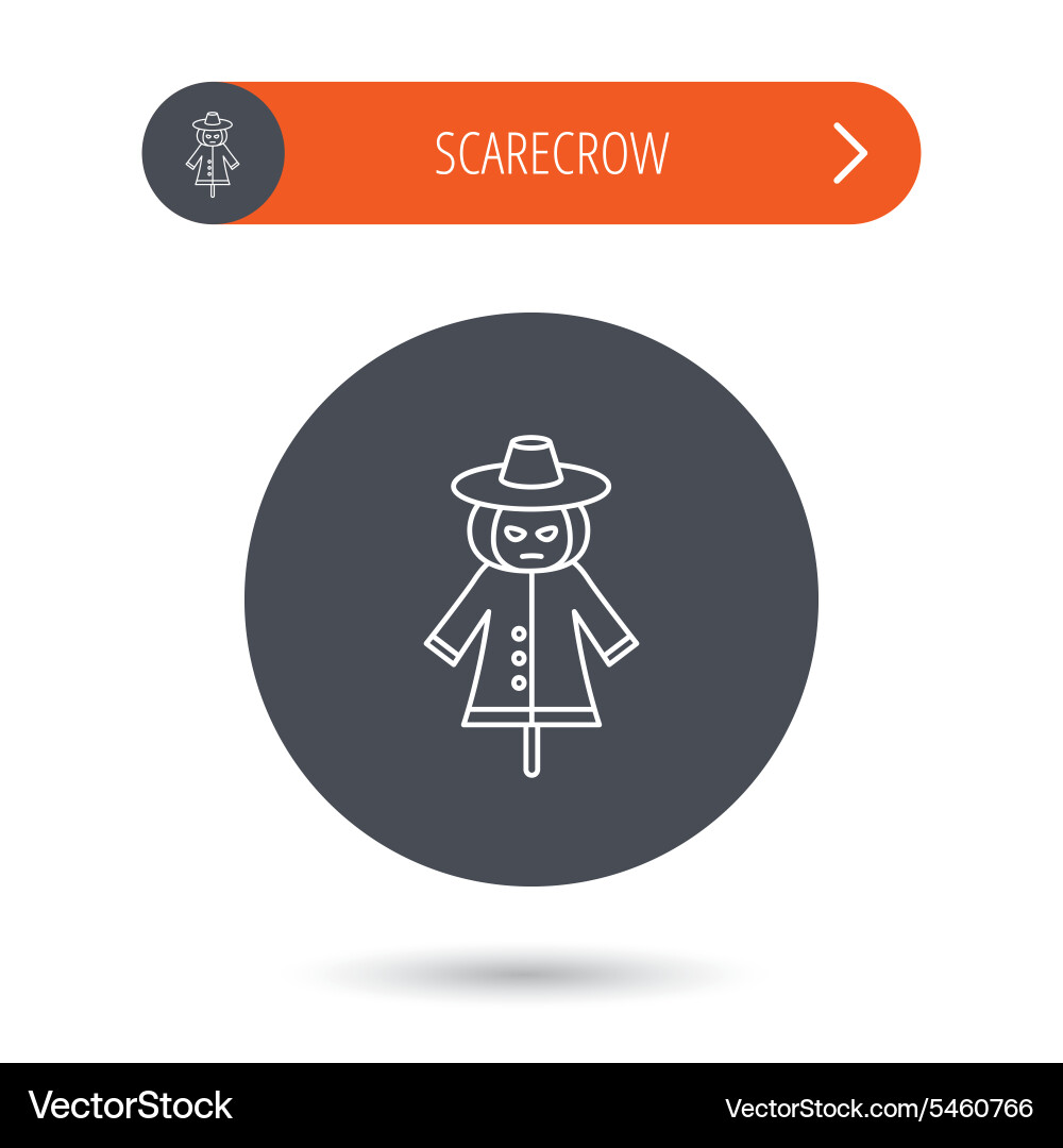 Scarecrow icon human with pumpkin head sign Vector Image