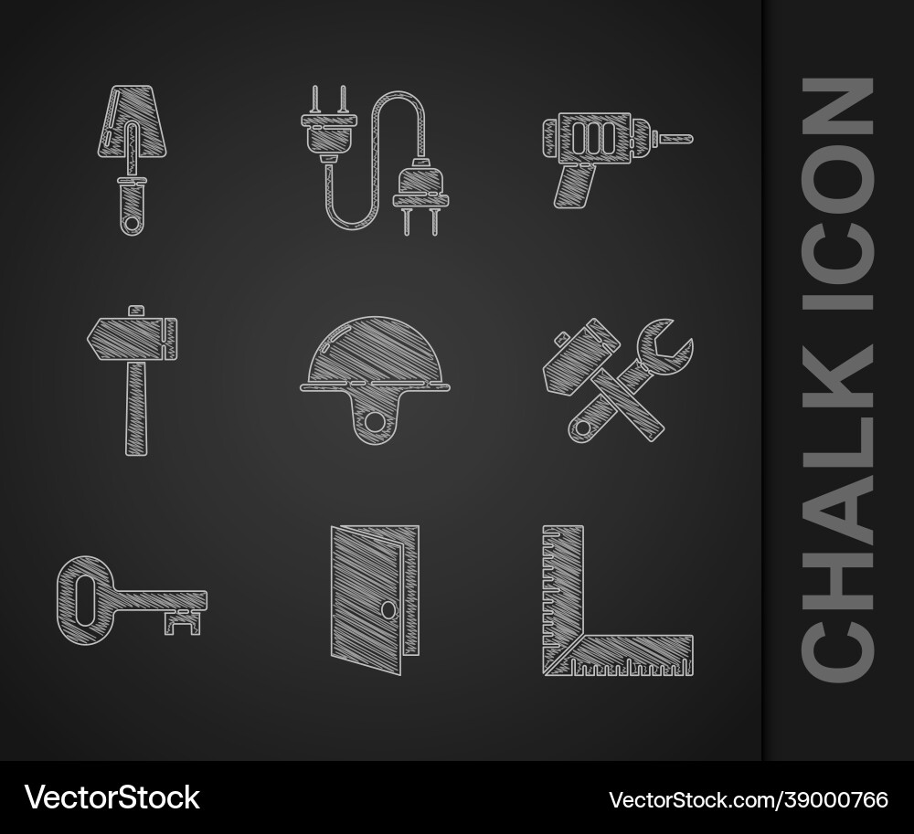 Set worker safety helmet closed door corner Vector Image