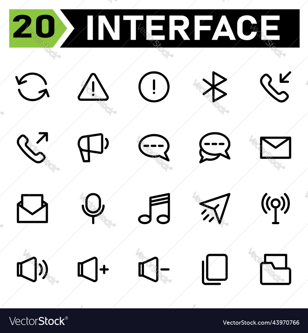 User interface icon set include update rotate Vector Image