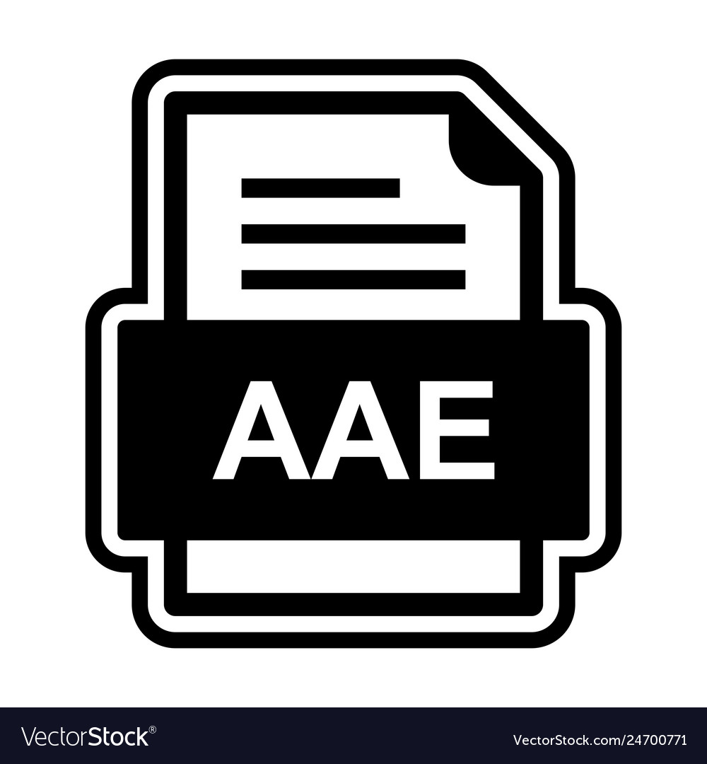 Aae file document icon Royalty Free Vector Image