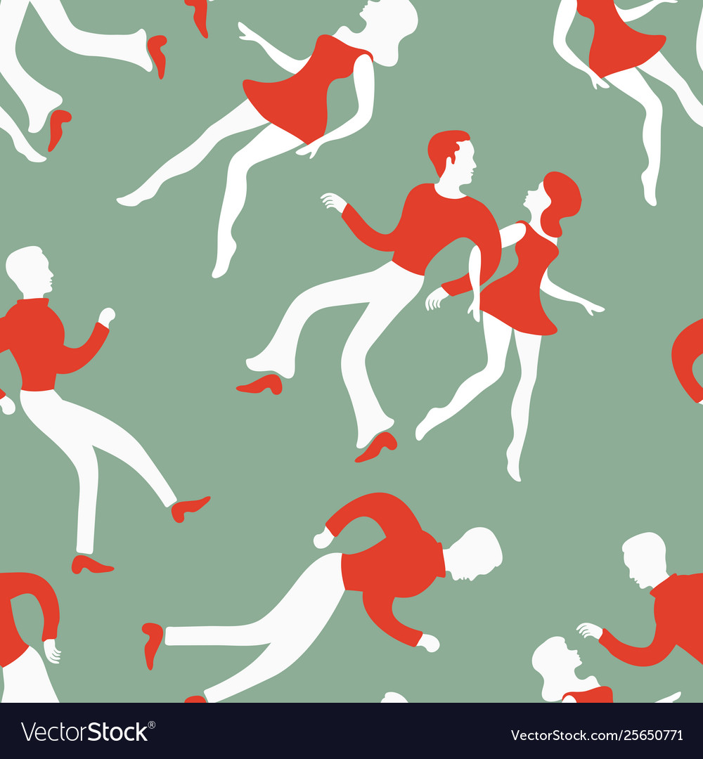 Dancing pattern cool people seamless Royalty Free Vector