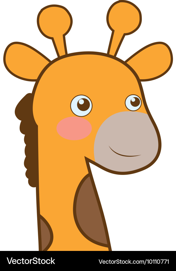 Giraffe cute animal little icon graphic Royalty Free Vector