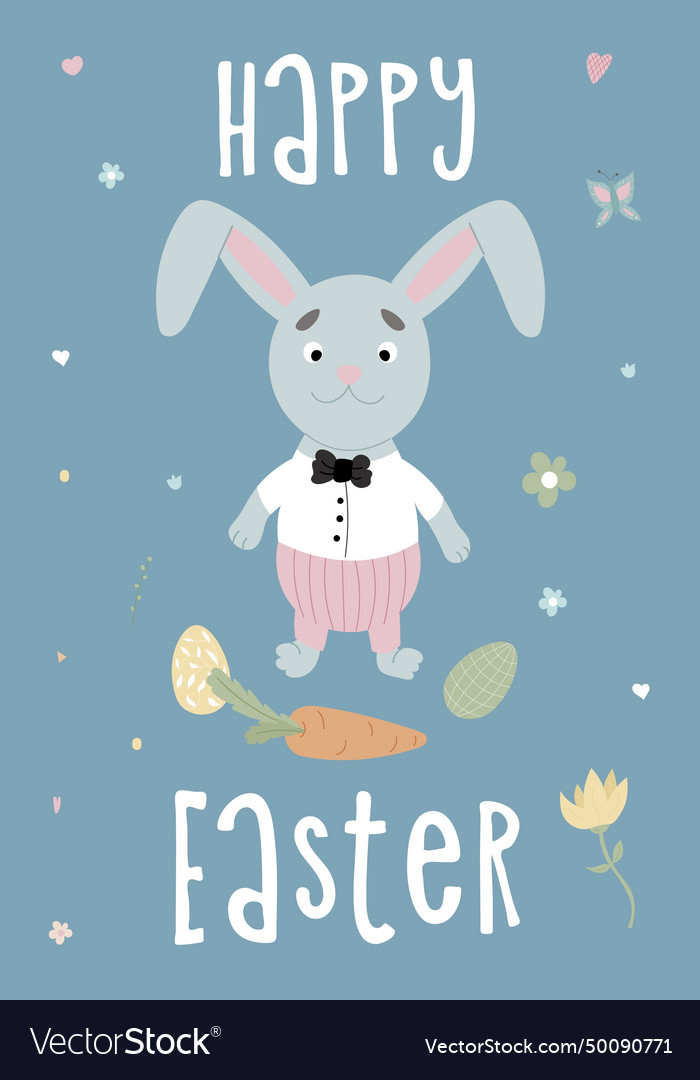 Happy easter easter eggs rabbit perfect for a Vector Image