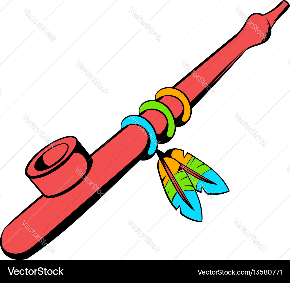 Indian peace pipe icon icon cartoon Royalty Free Vector