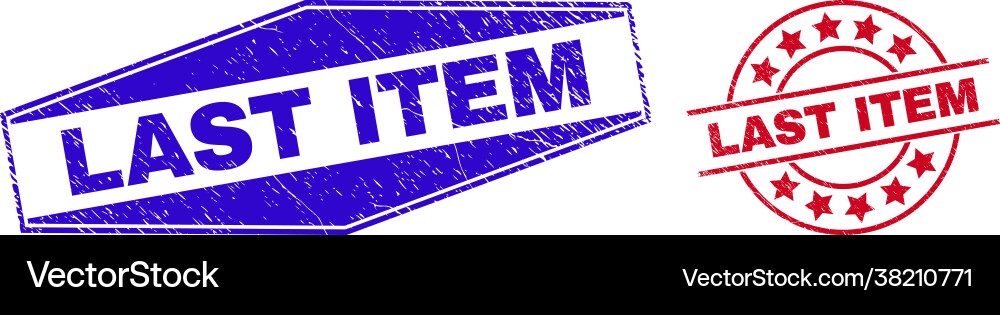 Last item distress stamp seals in circle Vector Image