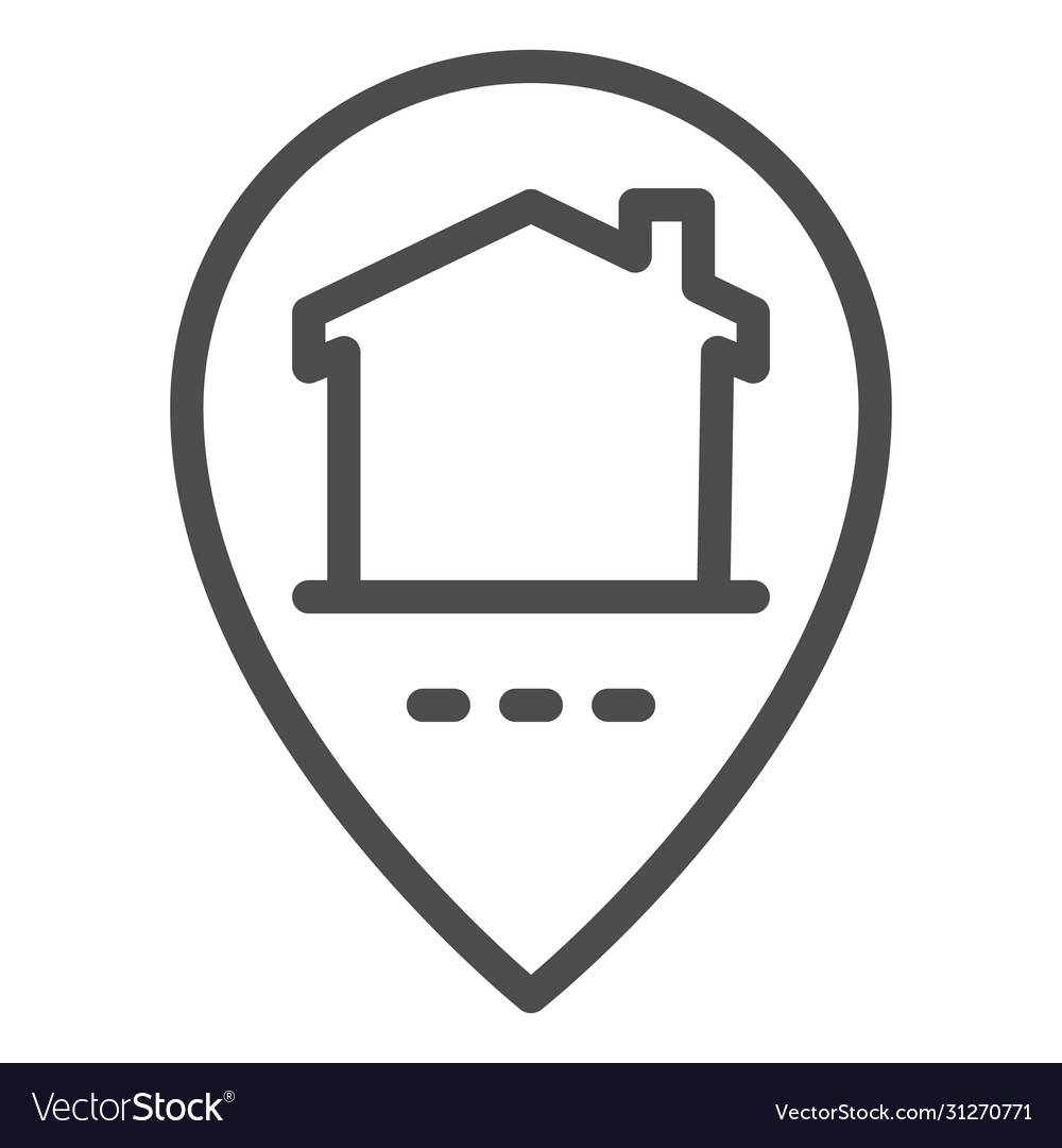 Location pointer and building line icon smart Vector Image