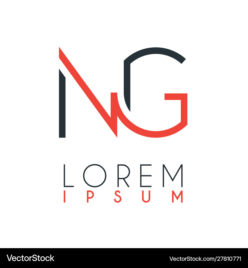 Logo between letter n and g or ng Royalty Free Vector Image