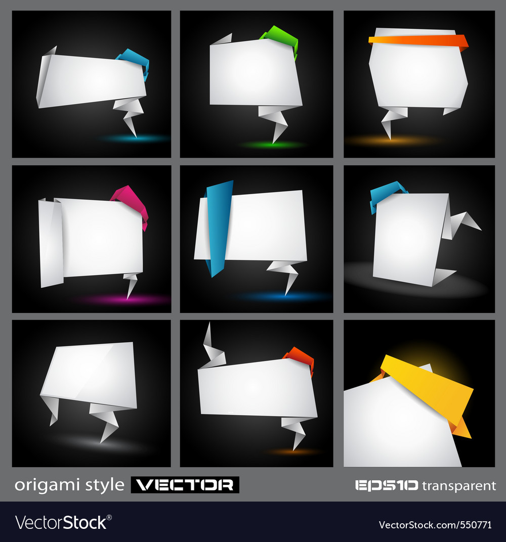 Origami borders Royalty Free Vector Image - VectorStock