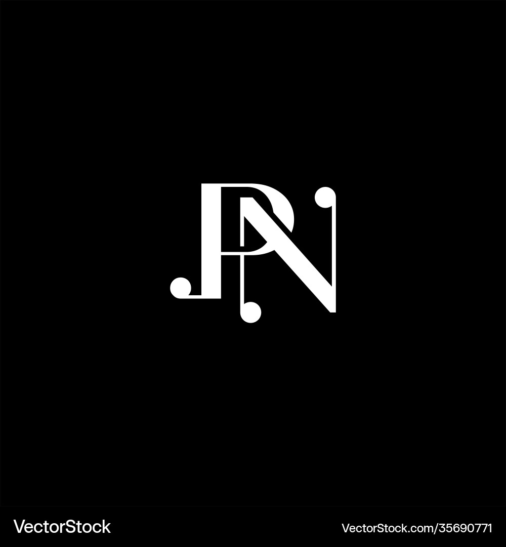 P n letter logo creative design on black color Vector Image