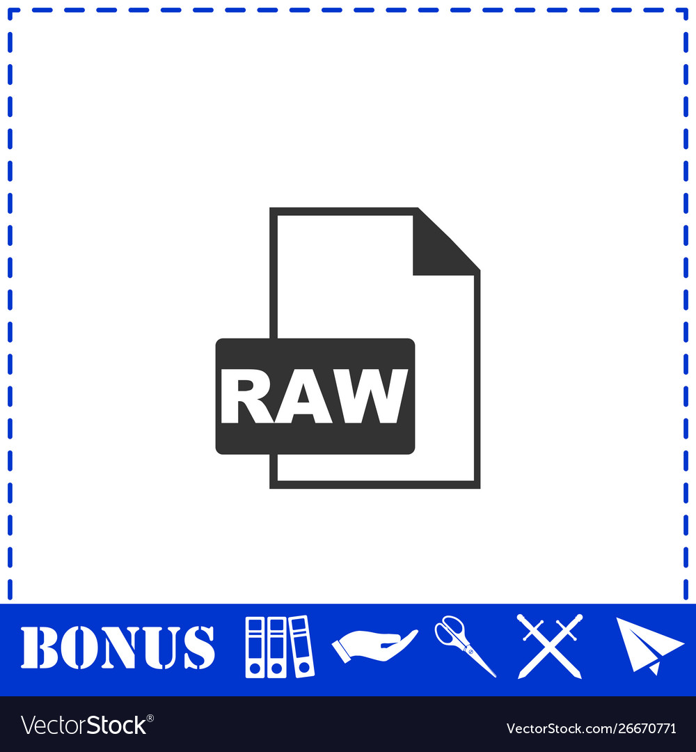 Raw icon flat Royalty Free Vector Image - VectorStock