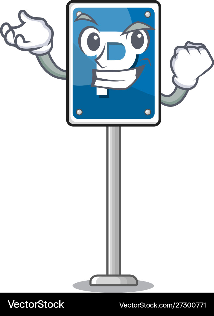 Successful toy parking sign on character table Vector Image