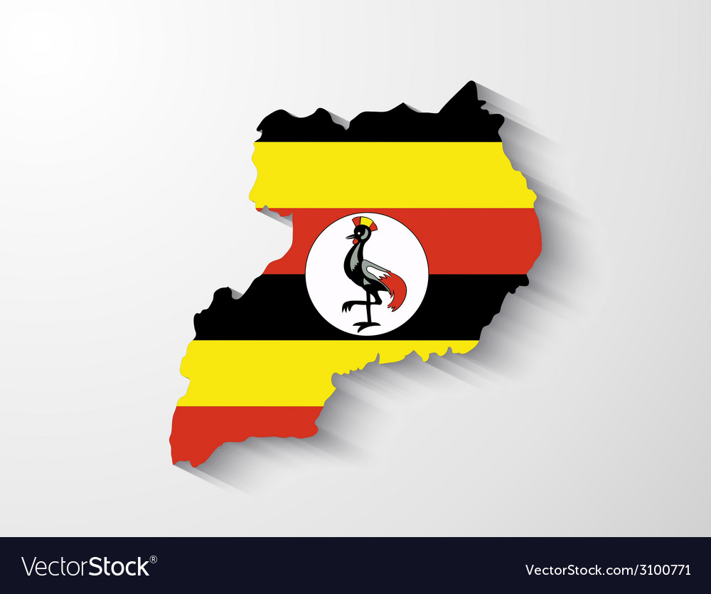 Uganda map with shadow effect Royalty Free Vector Image