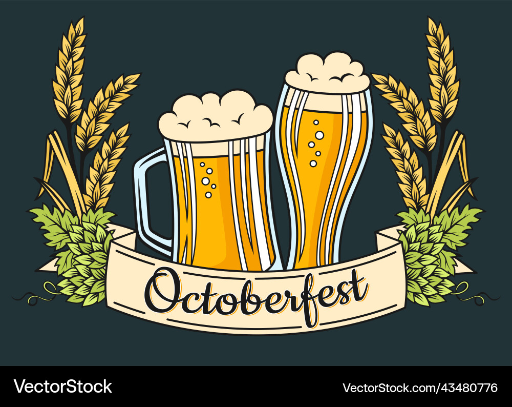 Beer festival advertisement poster template Vector Image