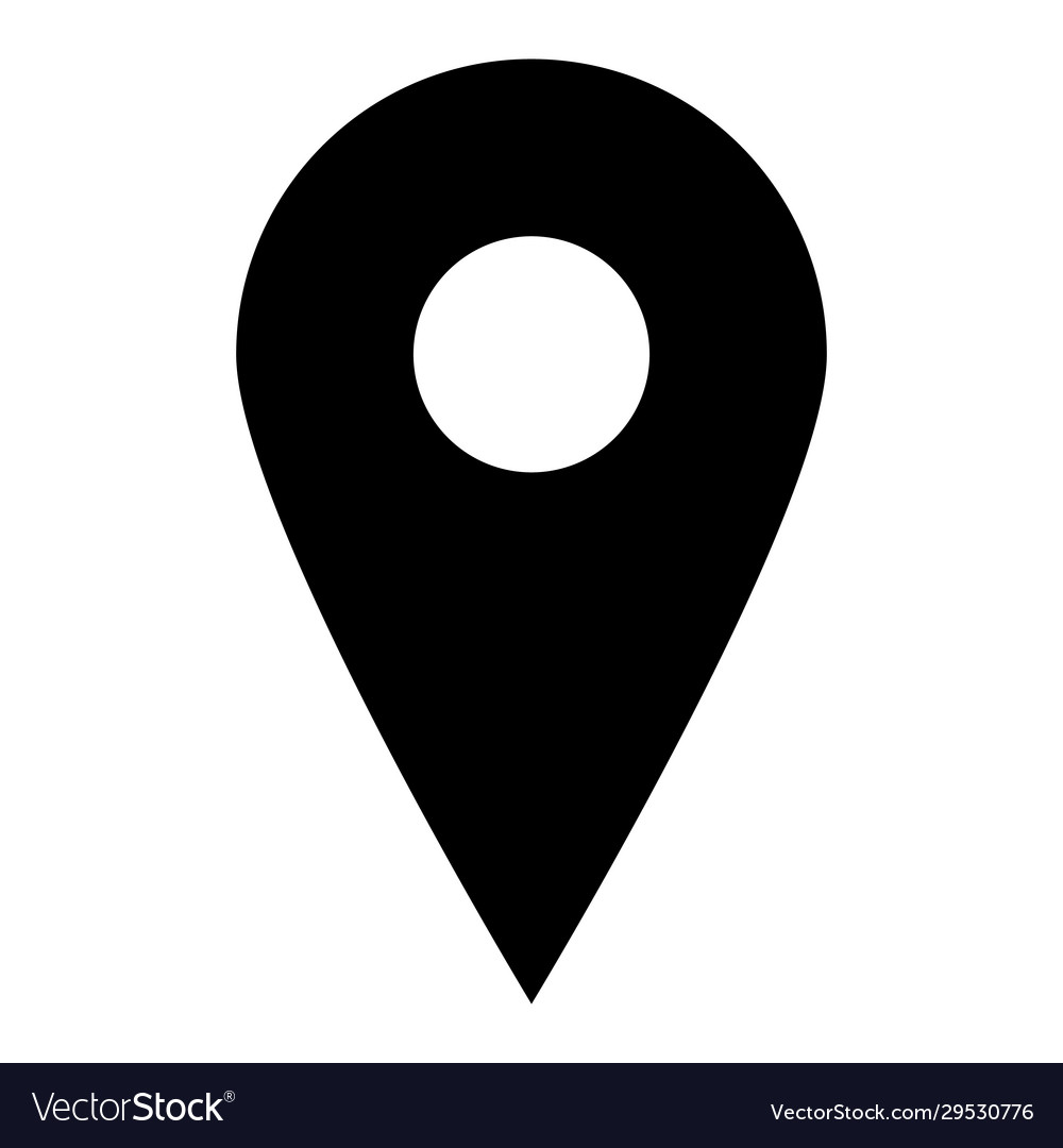 Black map pointer simple flat icon Royalty Free Vector Image