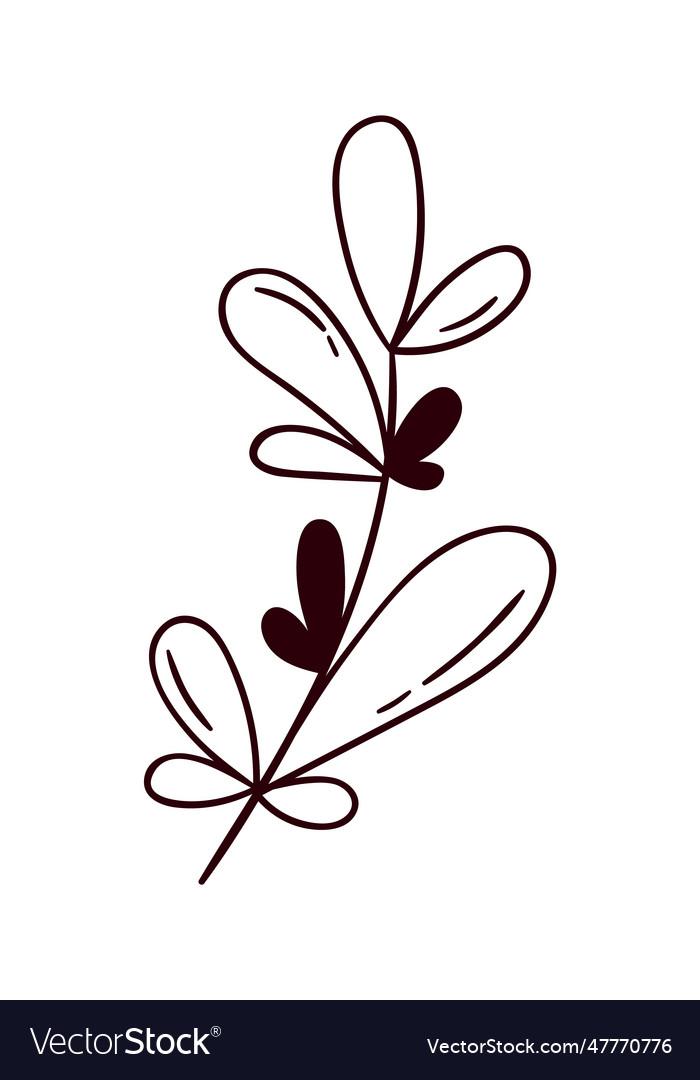 Branch with leaves Royalty Free Vector Image - VectorStock