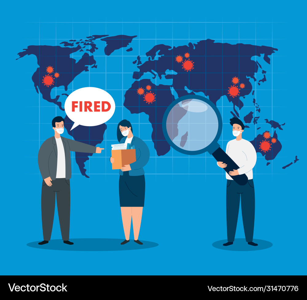 Business People Fired Work For Covid19 19 Vector Image