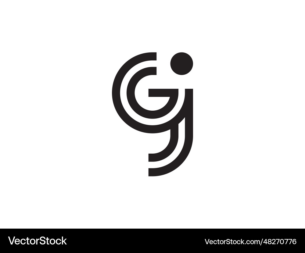 Gj or jg monogram letter logo design the logo Vector Image