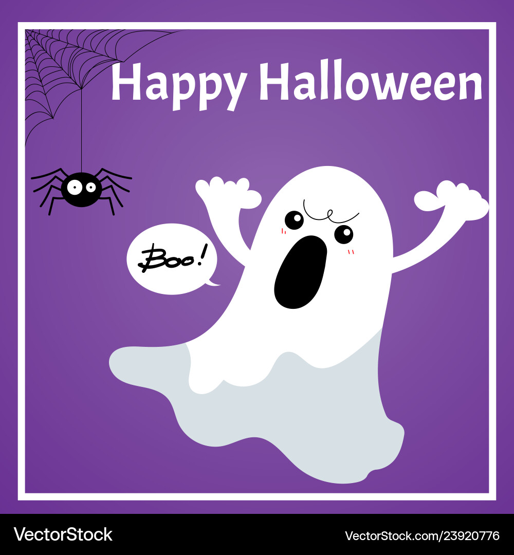 Halloween background with boo and happy Royalty Free Vector