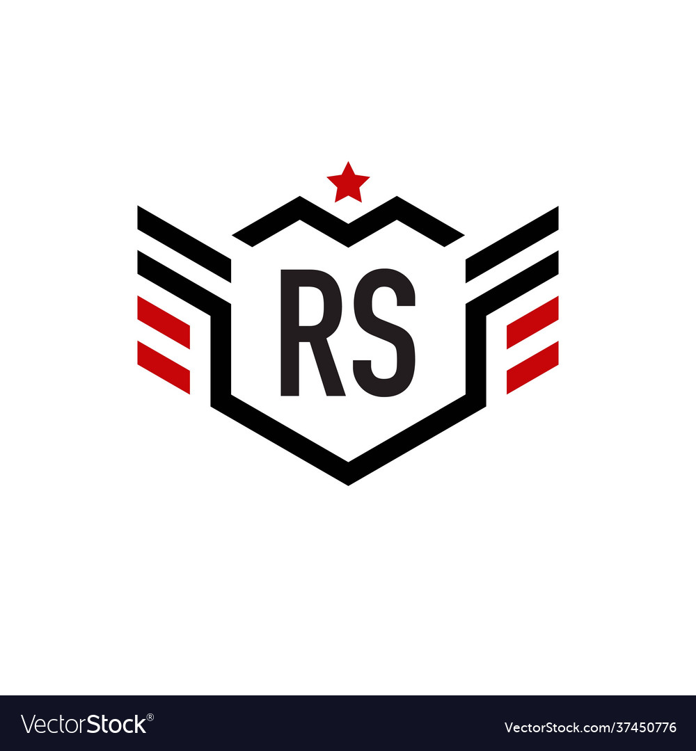 Initial letter rs star wing hexagonal creative Vector Image