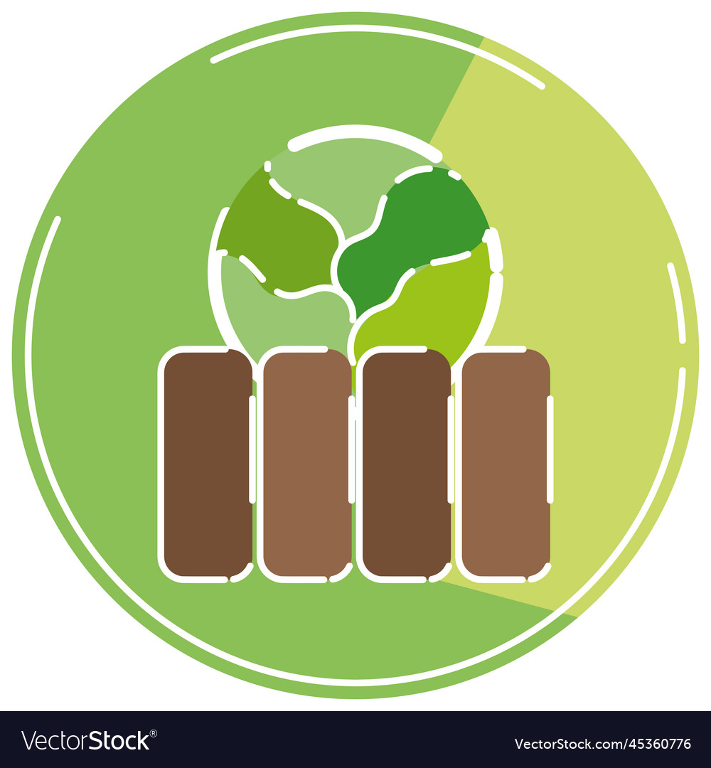 Isolated green earth globe planet icon flat design