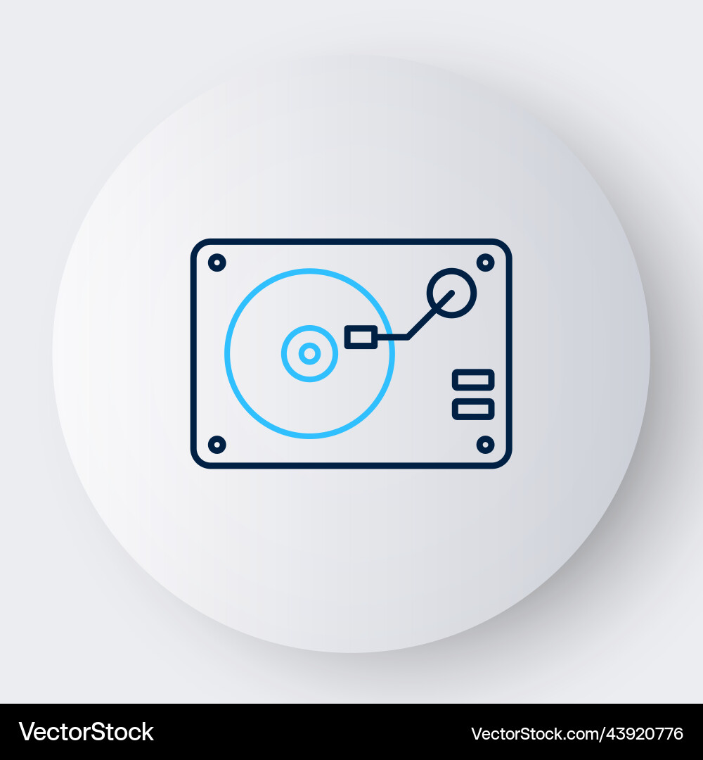 Line vinyl player with a vinyl disk icon isolated Vector Image