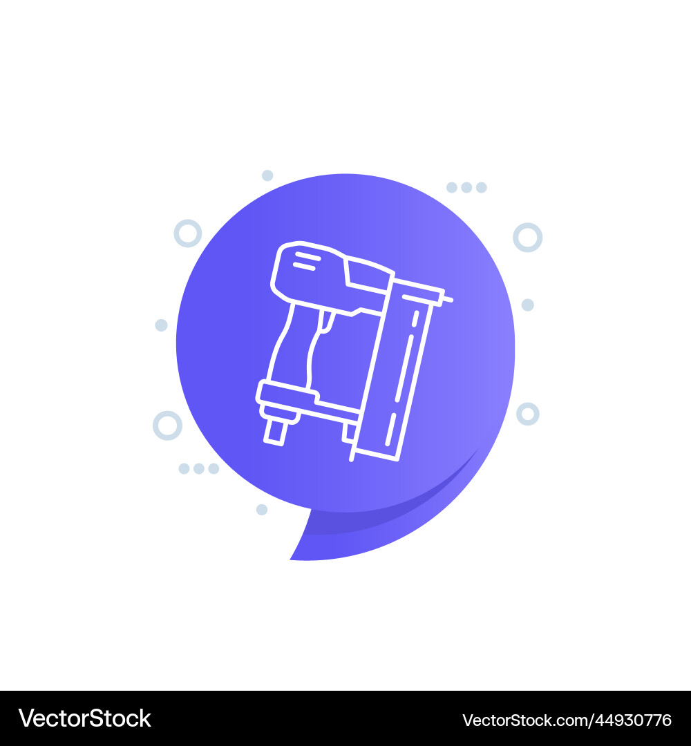 Nailer line icon pneumatic nail gun Royalty Free Vector