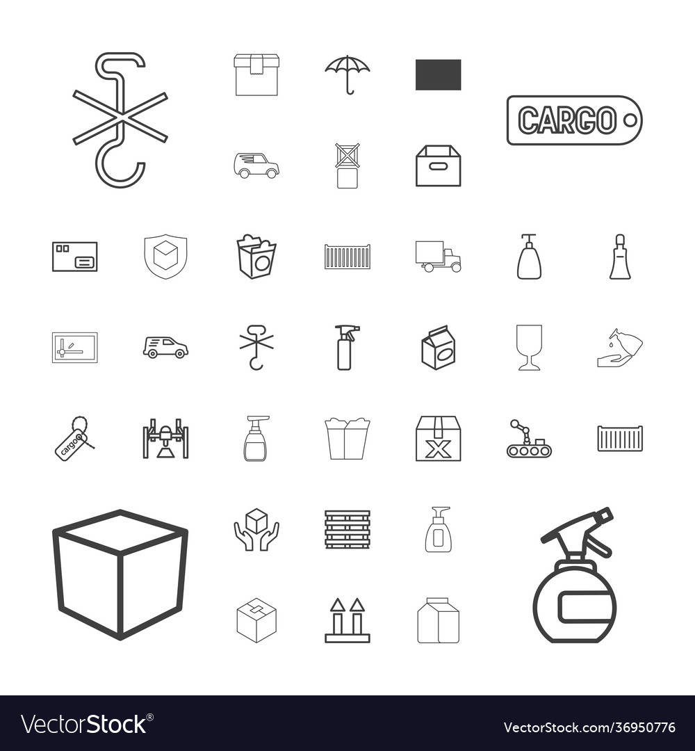 Packaging icons Royalty Free Vector Image - VectorStock