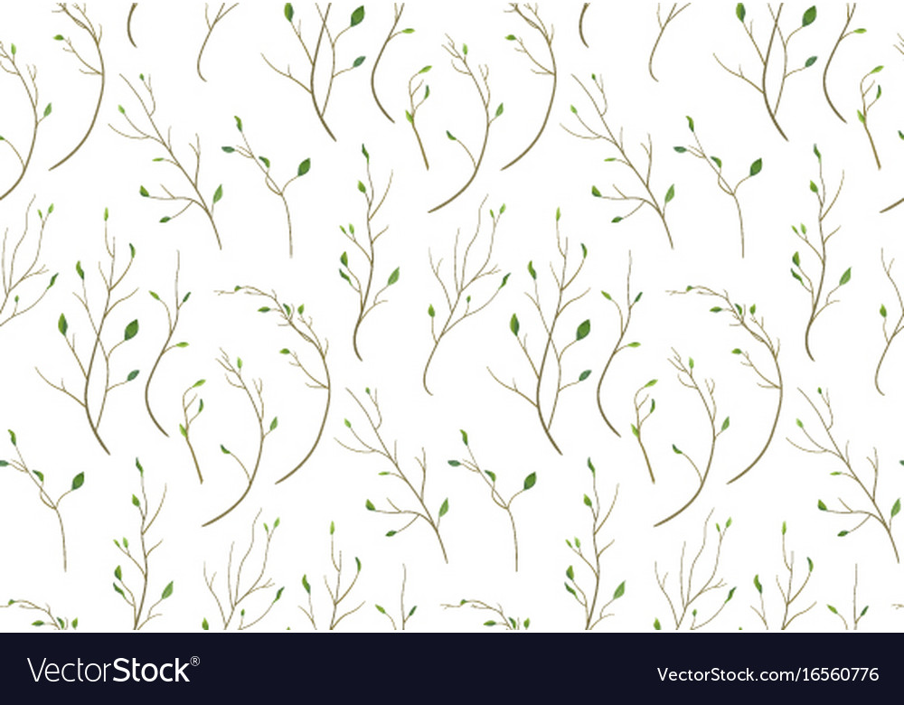 Pattern seamless tree branch different foliage Vector Image