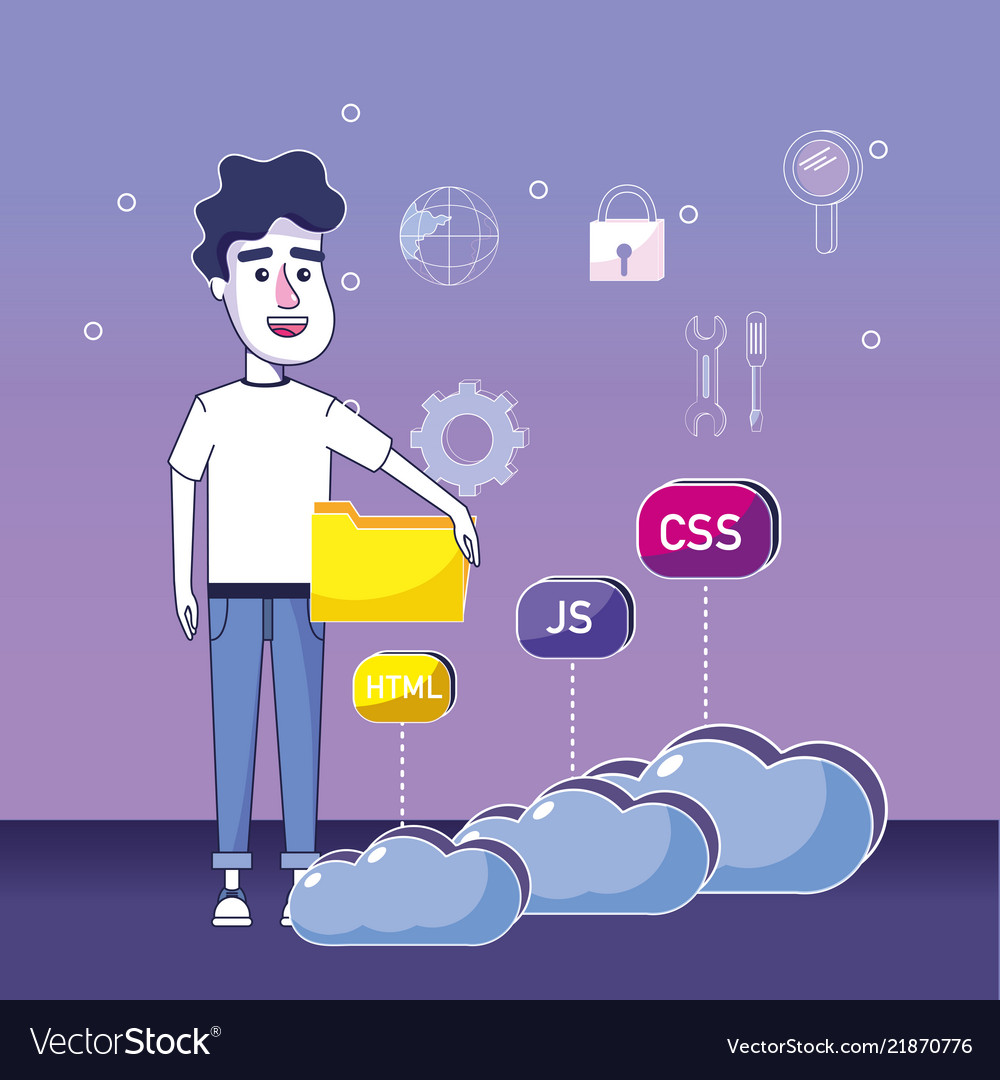 Software programmer cartoon Royalty Free Vector Image