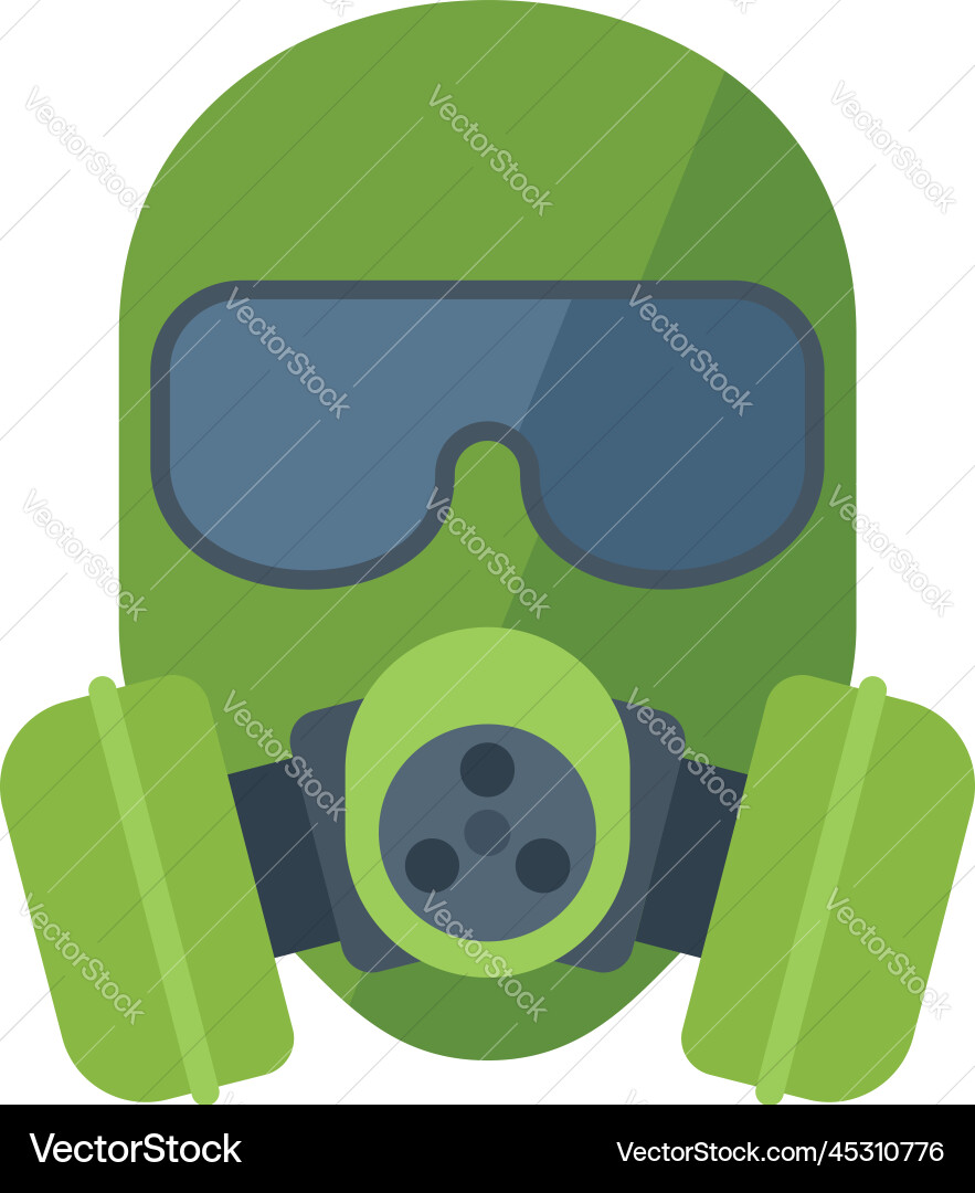 War gas mask icon flat toxic air Royalty Free Vector Image