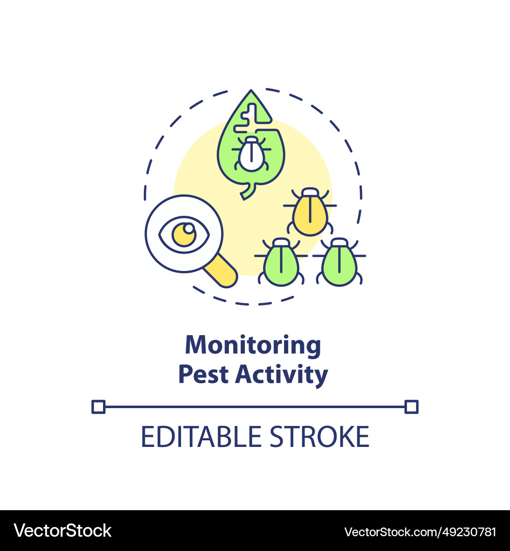 2d simple thin line icon monitoring pest activity Vector Image