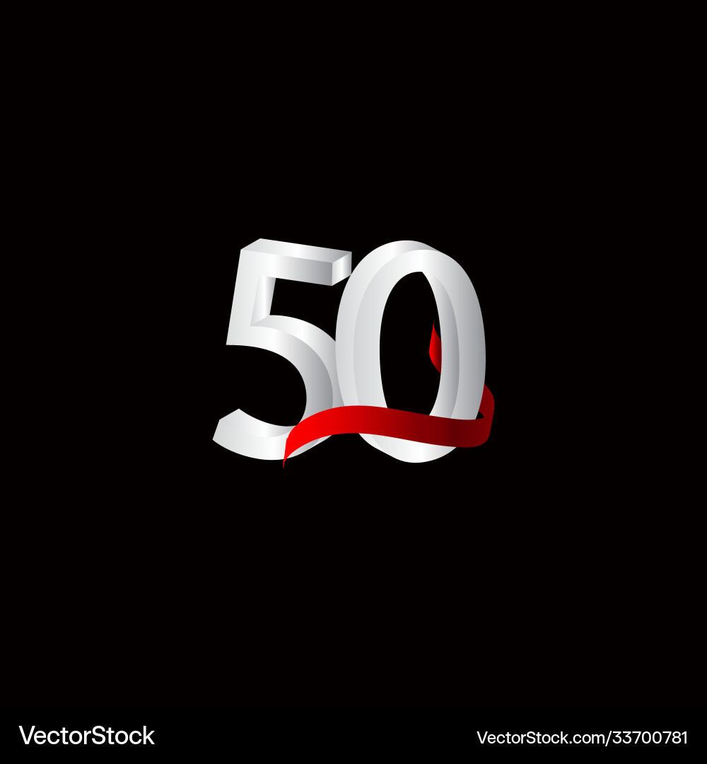 50 years anniversary celebration number black Vector Image