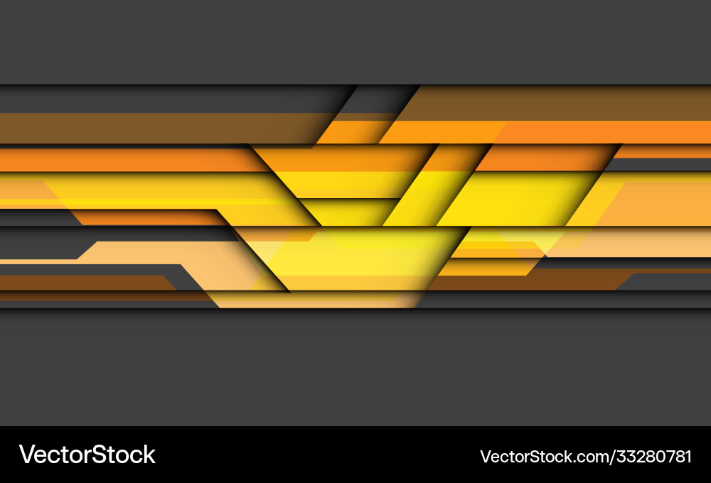 Abstract yellow orange geometric cyber on grey Vector Image