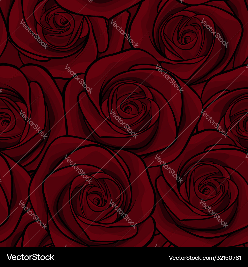 Beautiful seamless background with red roses Vector Image