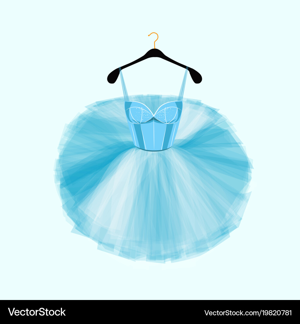 Blue dress for ballet dencer Royalty Free Vector Image