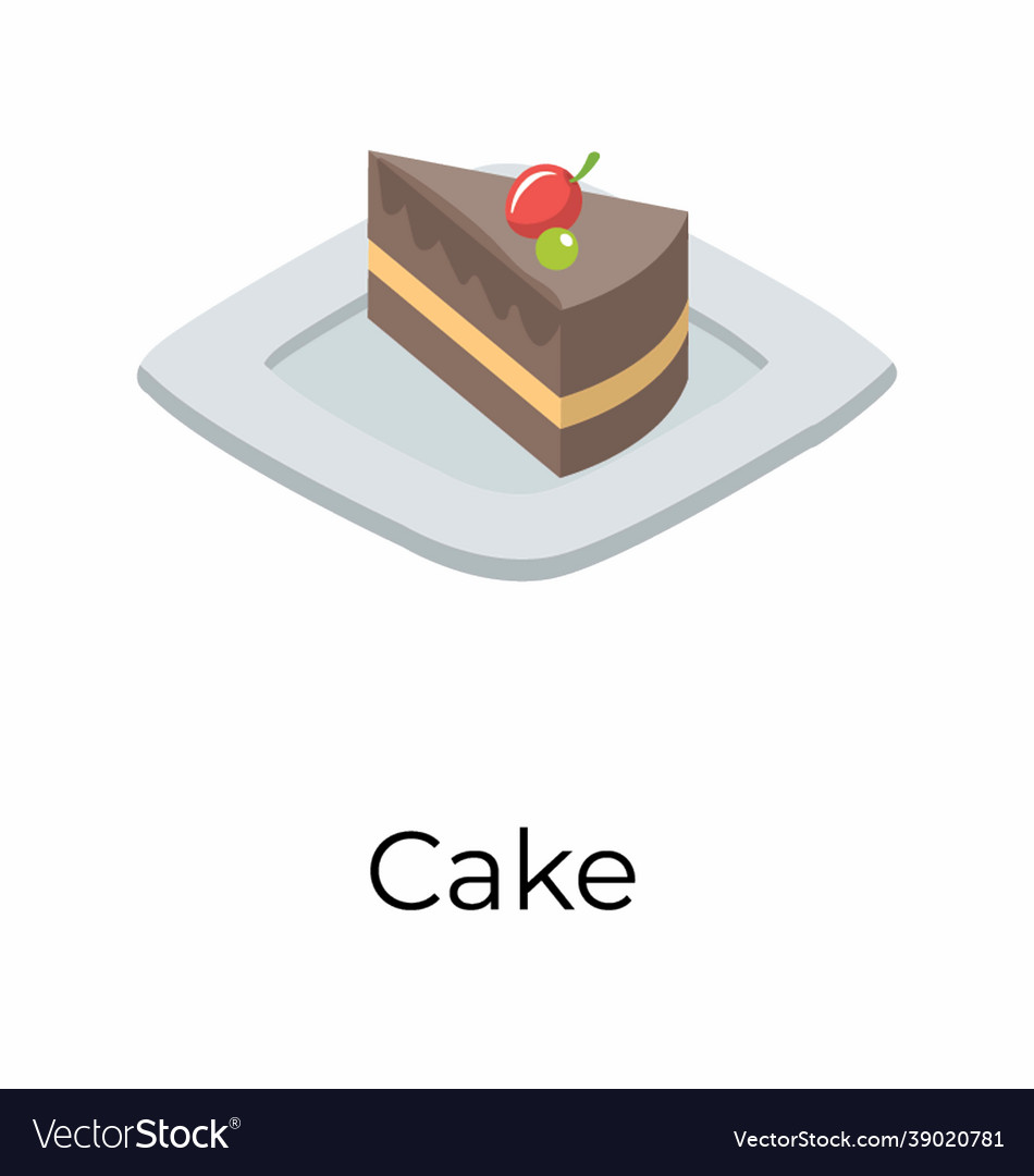 Cake slice Royalty Free Vector Image - VectorStock