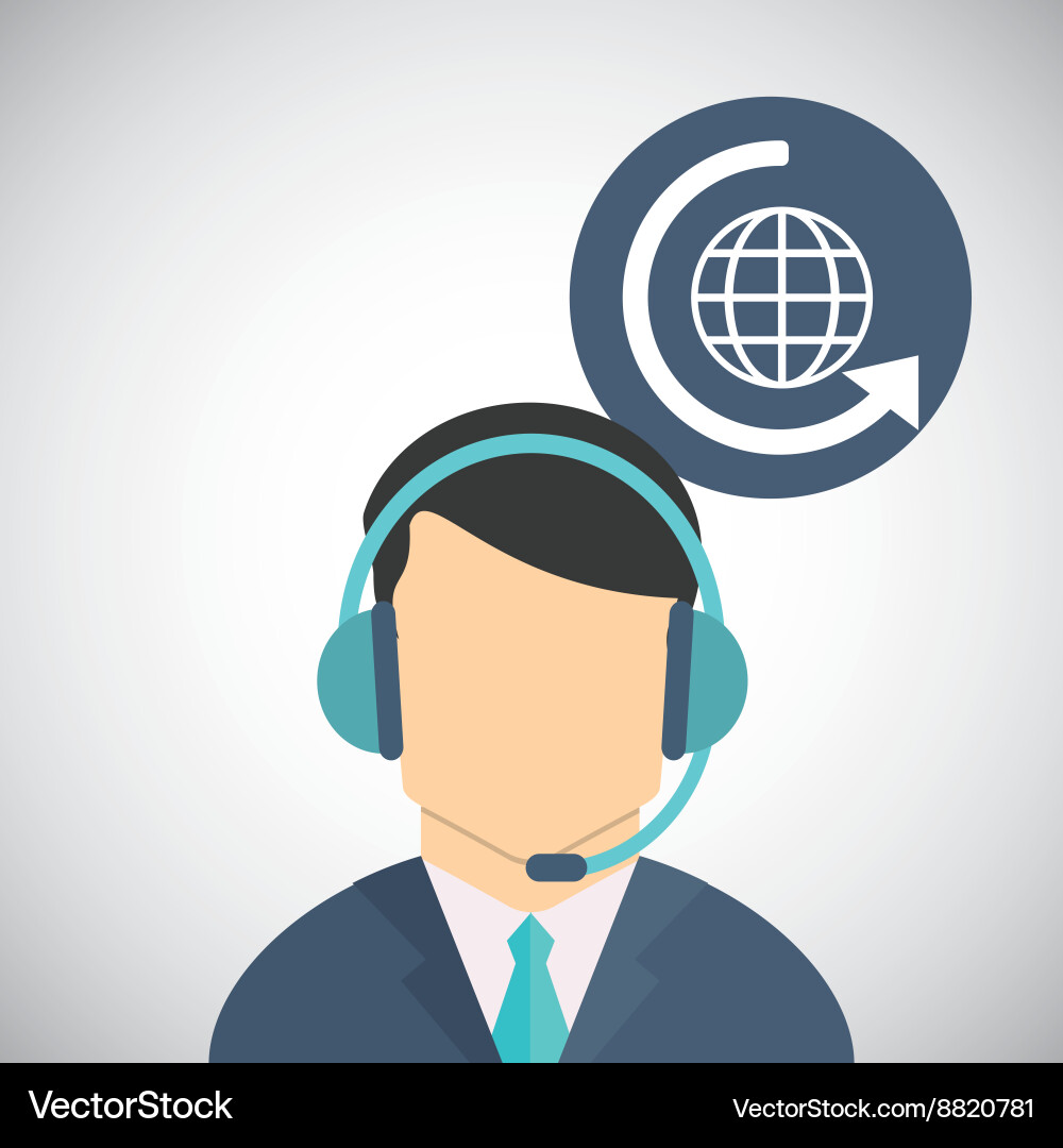 Call center design customer service icon flat Vector Image