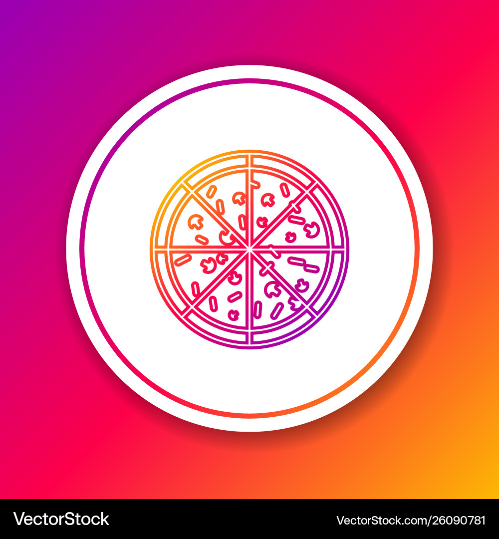 Color pizza line icon isolated on Royalty Free Vector Image