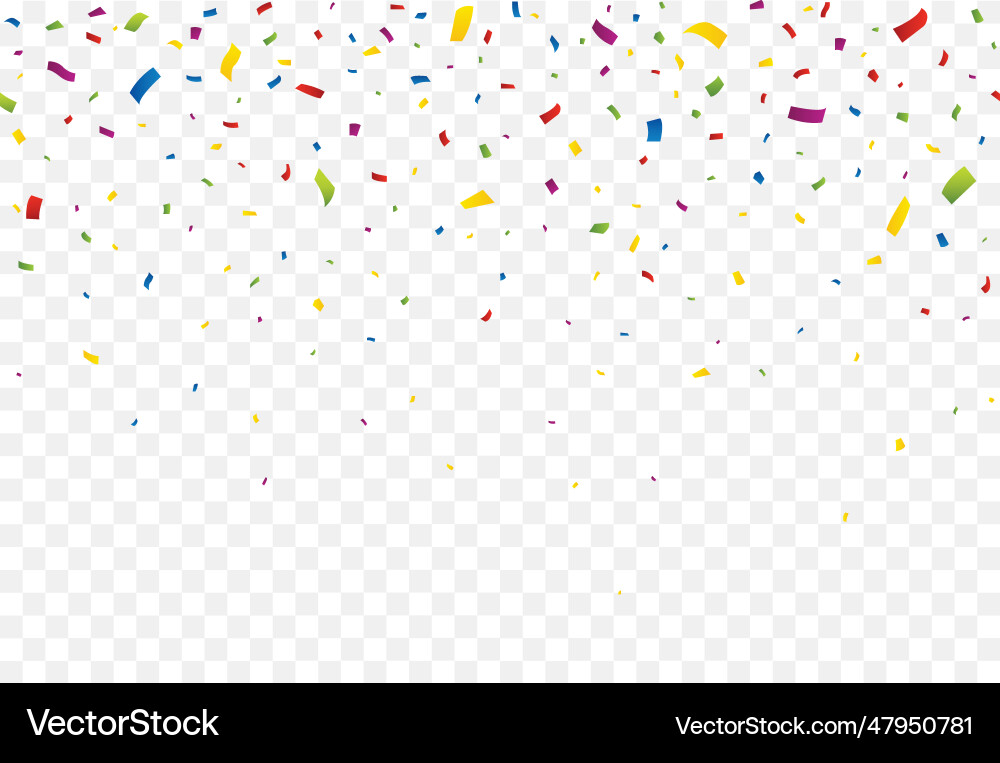 Colorful confetti on transparent background Vector Image