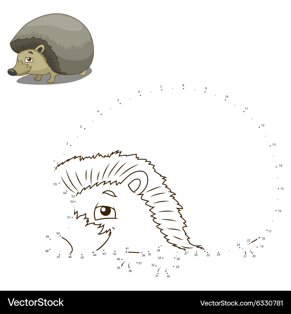 Connect dots to draw animal educational game Vector Image