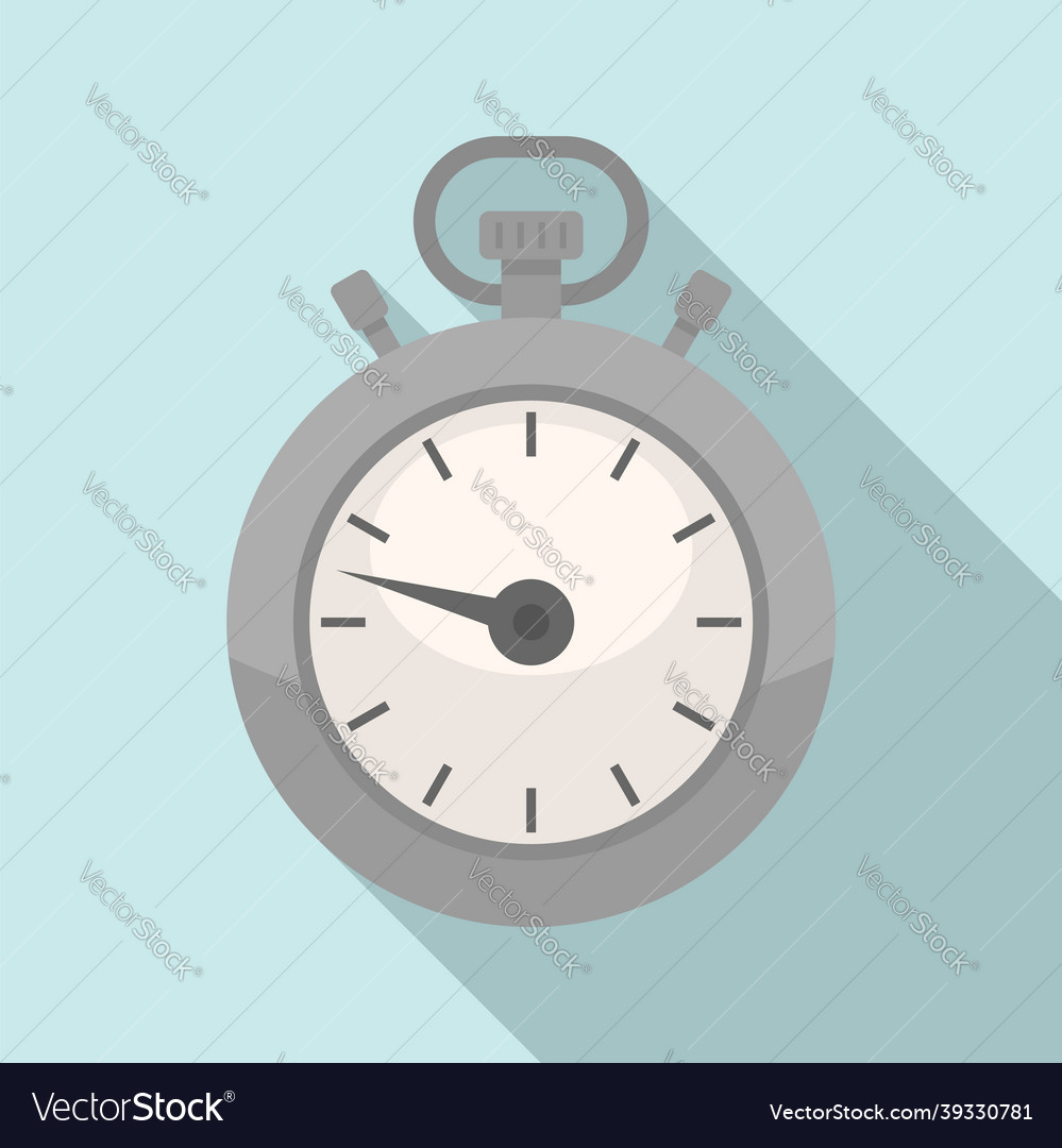 Countdown timer icon flat stopwatch clock Vector Image