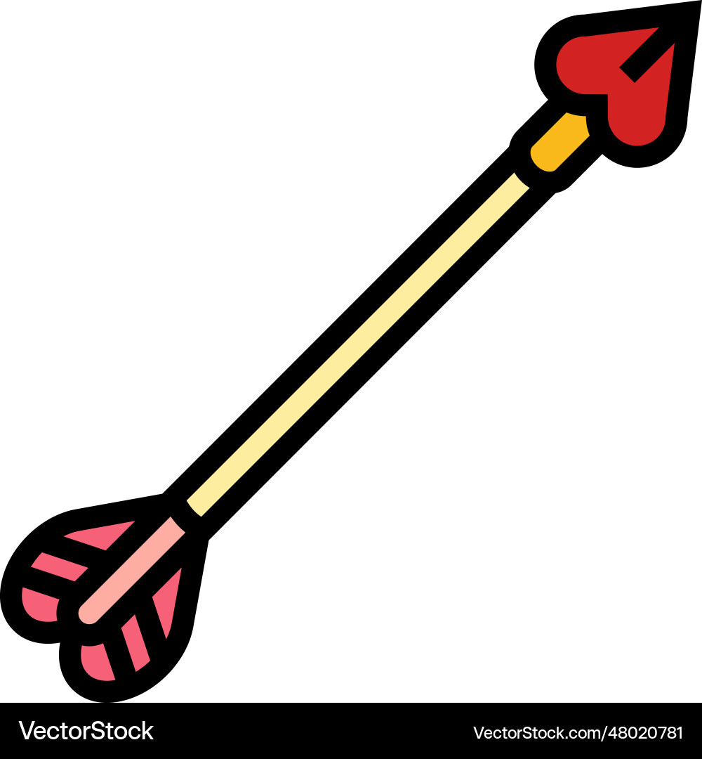 Cupid arrow love color icon Royalty Free Vector Image