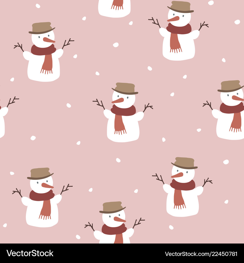 Cute christmas seamless pattern with snowmen and Vector Image